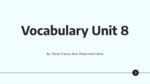 Vocabulary Unit 8 | Genially