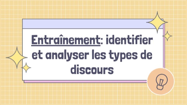 Entraînement sur les types de discours | Genially