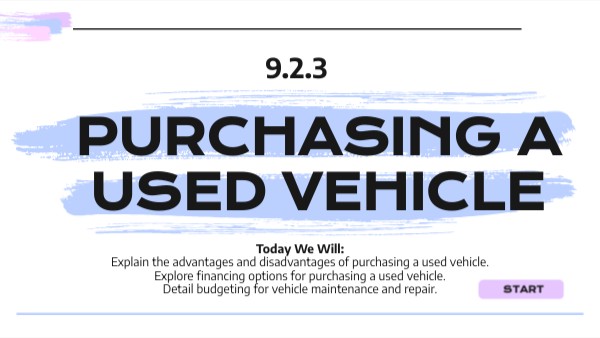 Purchasing a USed vehicle | Genially