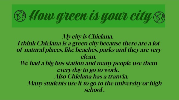 How green is your city | Genially
