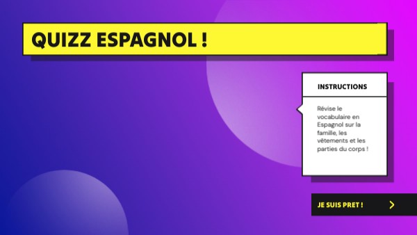 QUIZZ ESPAGNOL ! | Genially