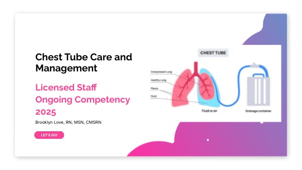 Chest Tube Care and Management | Genially