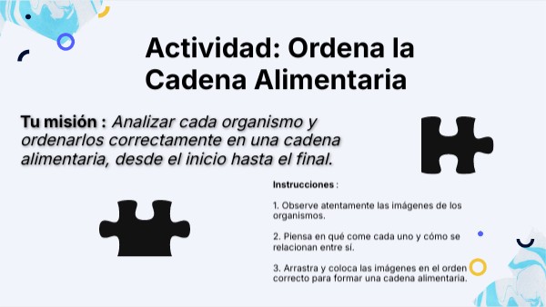 Actividad: Ordena la Cadena Alimentaria | Genially