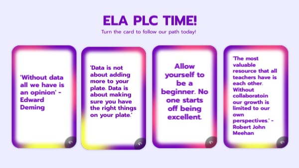 ELA PLC Time! | Genially