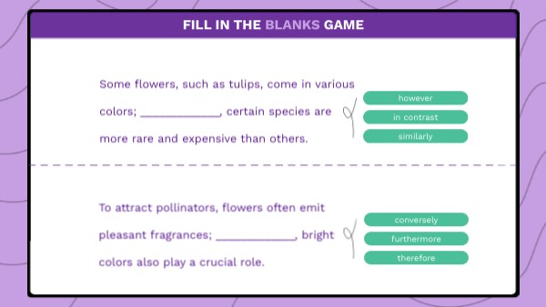 Transitions_Fill in the Blank_Activator | Genially