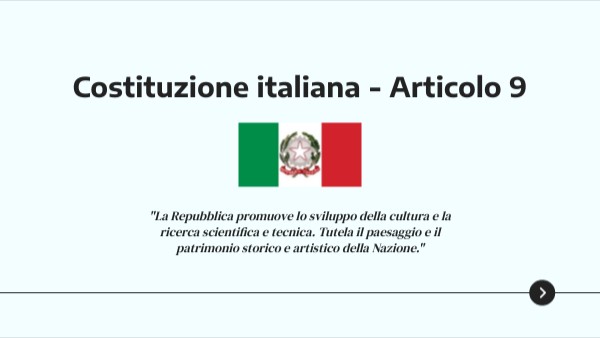 Costituzione italiana - Articolo 9 | Genially