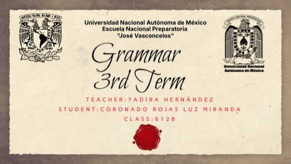 Grammar 3rd Term | Genially