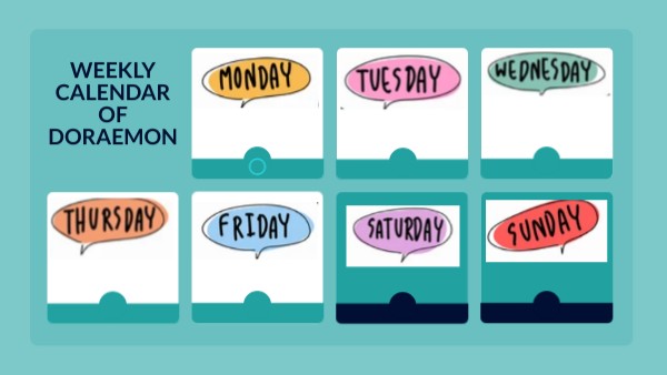 WEEKLY CALENDAR OF DORAEMON | Genially