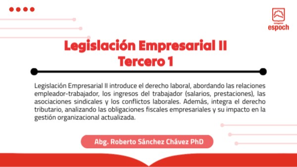 Legislación Empresarial II Tercero 1 | Genially