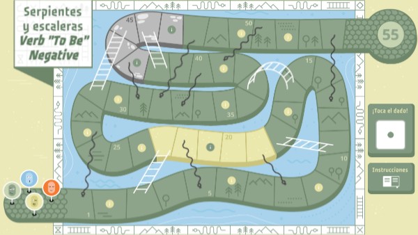 Serpientes y escaleras Verb "To Be" Negative | Genially
