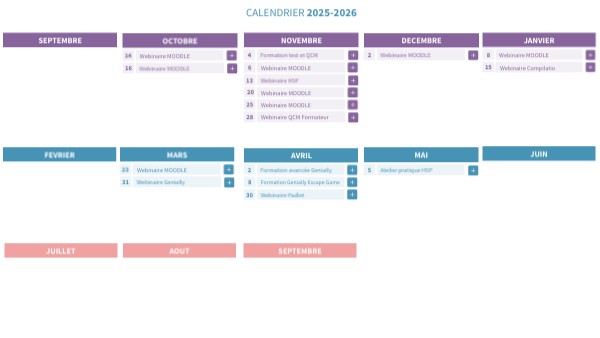 CALENDRIER 2025-2026 | Genially