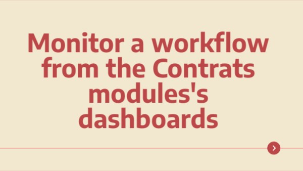 Monitor a workflow from the Contrats modules's dashboards | Genially