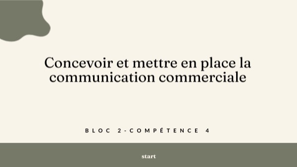 Concevoir et mettre en place la communication commerciale | Genially