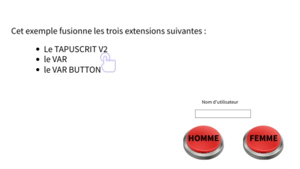 Exemple FUSION VAR VARBUTTON TAPUSCRIT | Genially