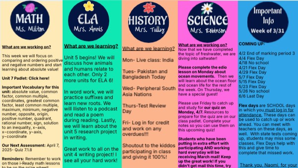 Week of 3/31 | Genially