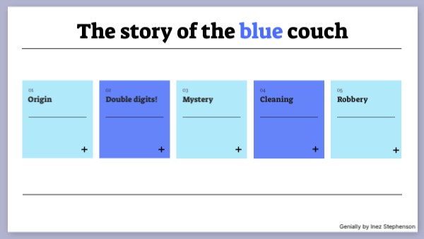 The story of the blue couch | Genially