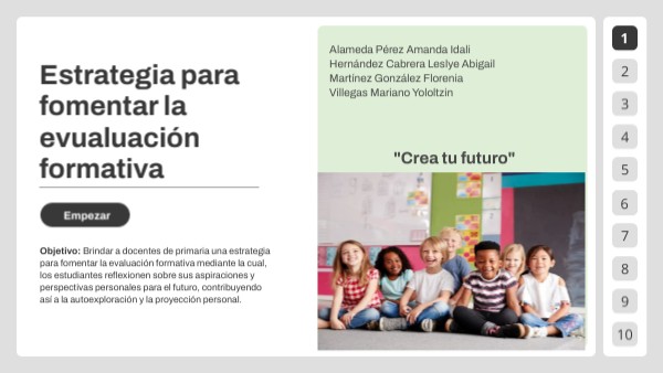 Estrategia para fomentar la evualuación formativa | Genially