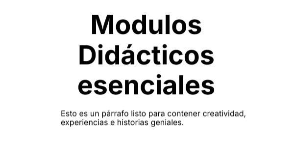 Modulos Didácticos esenciales | Genially