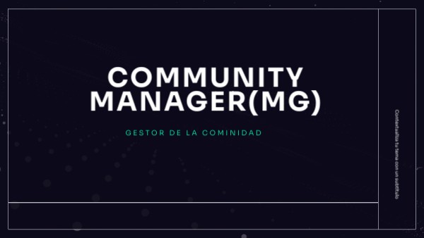 COMMUNITY MANAGER(MG) | Genially