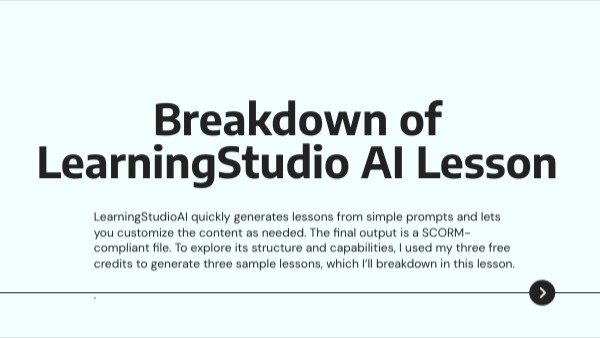 Breakdown of LearningStudioAI Lessons | Genially