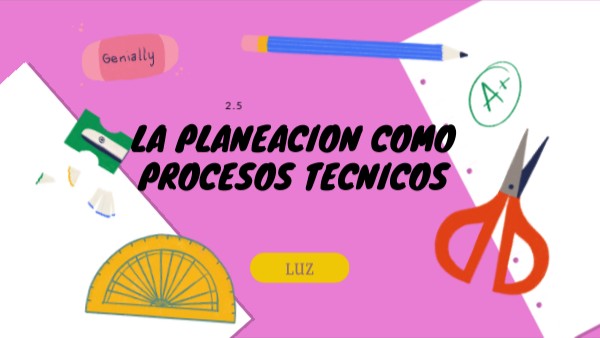 la planeacion como procesos tecnicos | Genially