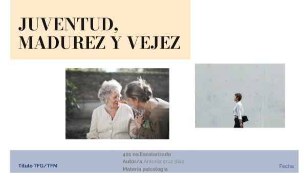 JUVENTUD, MADUREZ Y VEJEZ | Genially