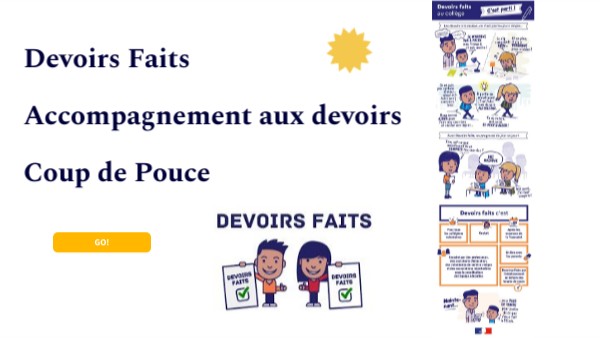 Devoirs Faits Accompagnement aux devoirsCoup de Pouce | Genially