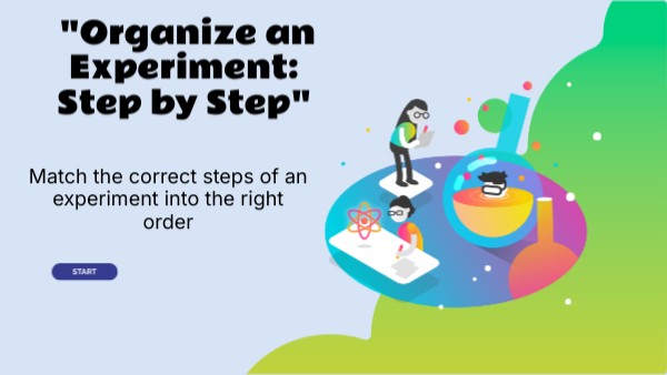 Match the correct steps of an experiment into the right order | Genially