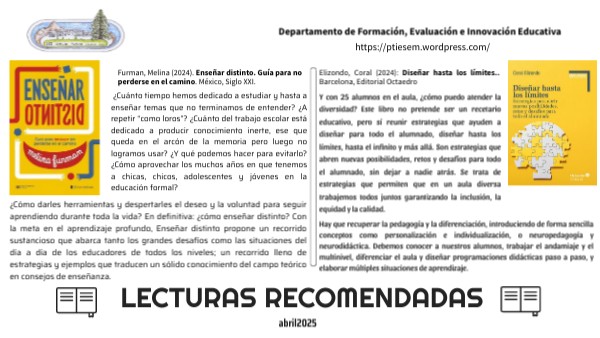 Lecturas recomendadas (abril 2025) | Genially