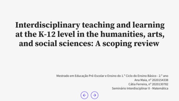 Interdisciplinary teaching and learning | Genially