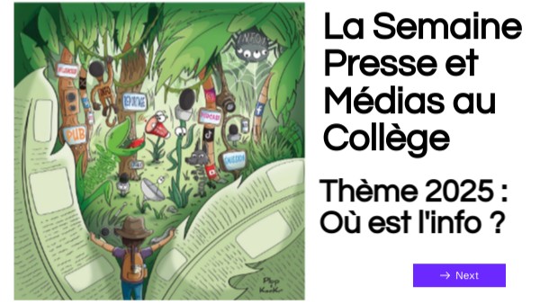 La Semaine Presse et Médias au Collège | Genially