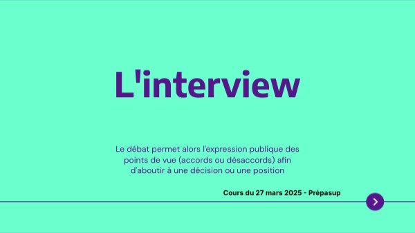 L'interview | Genially