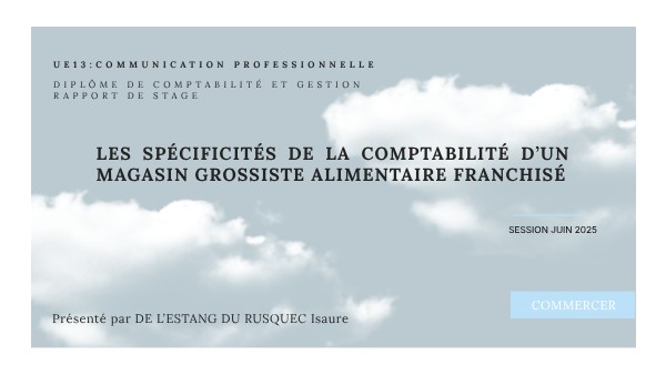 LES SPÉCIFICITÉS DE LA COMPTABILITÉ D’UN MAGASIN GROSSISTE ALIMENTAIRE ...