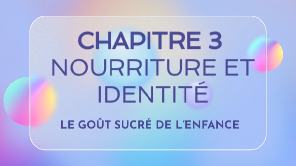 Chapitre 3 Nourriture et identité | Genially