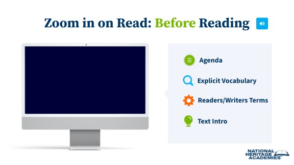 Zoom in on Read: Before Reading | Genially