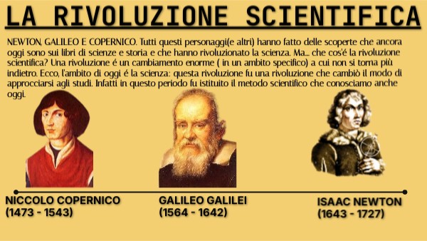 La rivoluzione scientifica | Genially