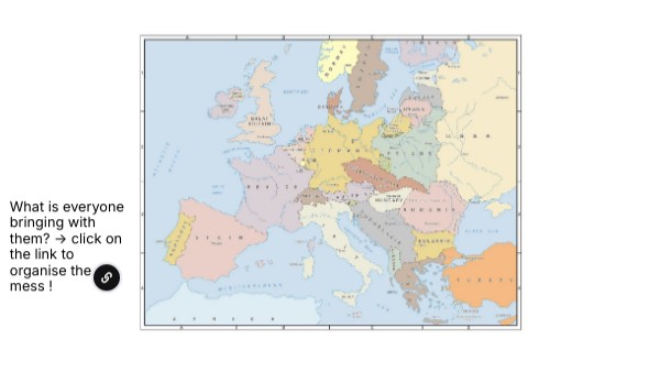 What is everyone bringing with them? -> click on the link to organise the mess ! | Genially