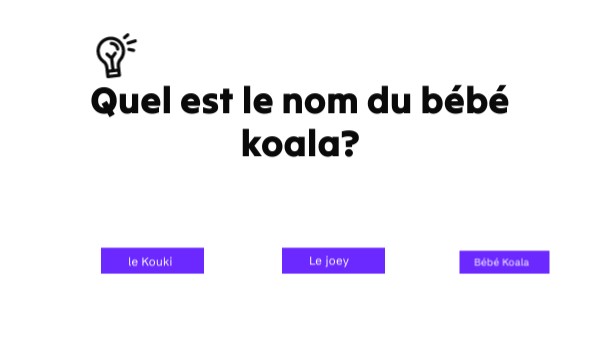 Quel est le nom du bébé koala? | Genially