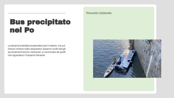 Bus precipitato nel Po | Genially