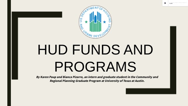 HUD Funds and Programs | Genially