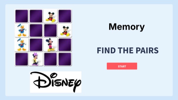 Find the pairs disney | Genially