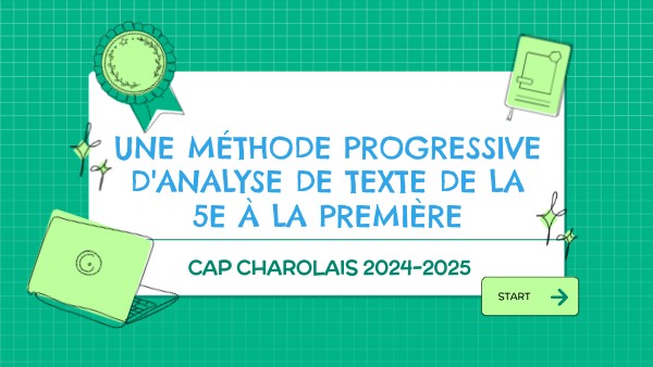 Une méthode progressive d'analyse de texte de la 5e à la première | Genially