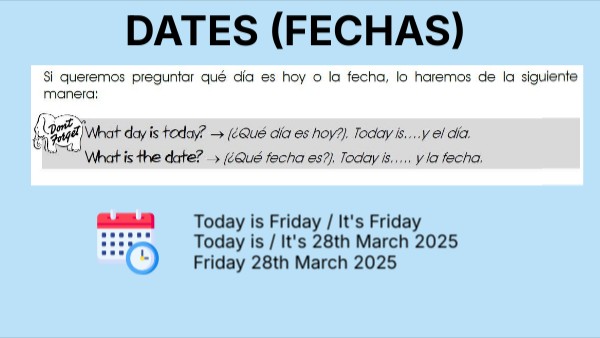 DATES (FECHAS) | Genially