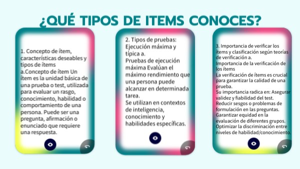 ¿Qué tipos de items conoces? | Genially