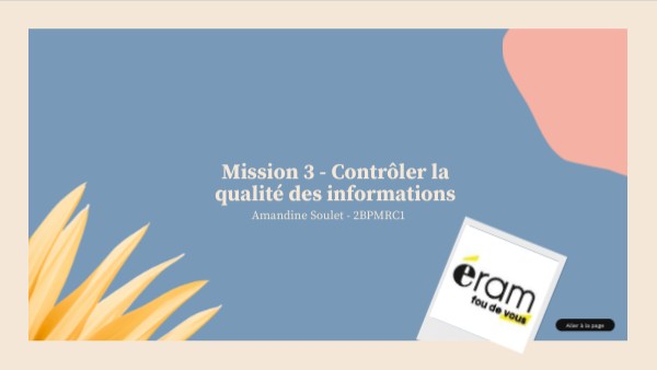 Mission 3 - Contrôler la qualité des informations | Genially