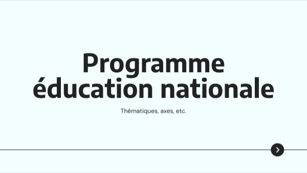 Programme éducation nationale | Genially