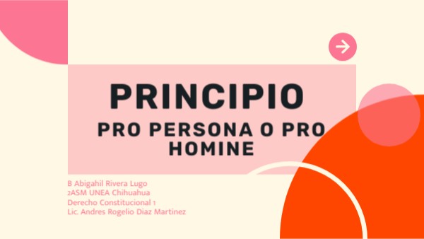Principio pro persona o pro homine | Genially