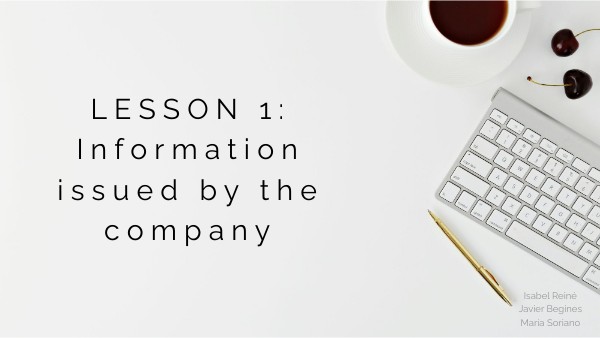 LESSON 1: Information issued by the company | Genially
