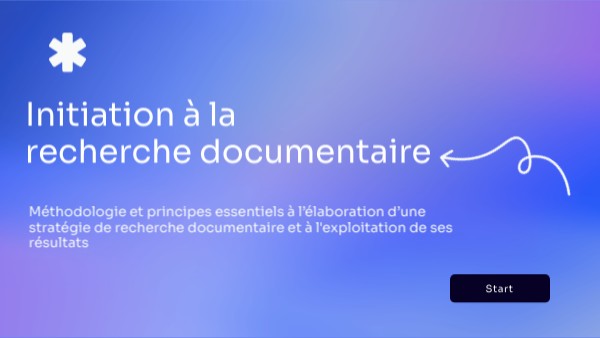 Initiation à la recherche documentaire | Genially