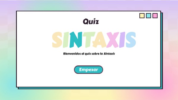 Cuestionario de Lengua (Sintaxis) | Genially